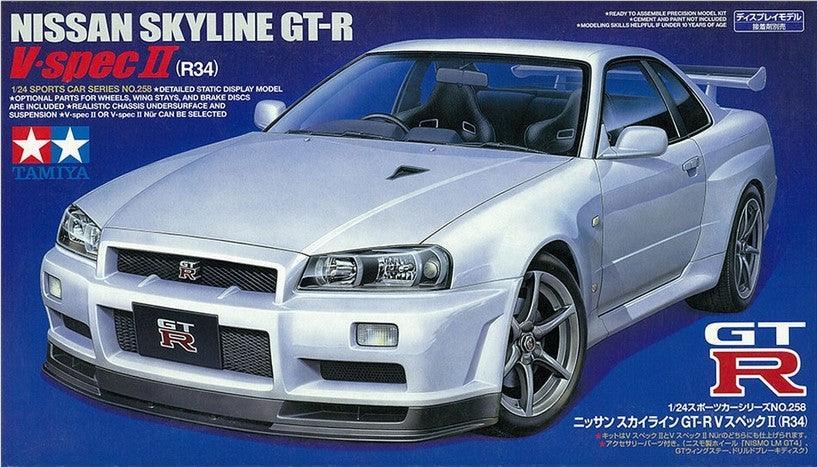 Tamiya 24258 Nissan Skyline GT-R V.Spec II (R34) 1/24 Model Kit - A-Z Toy Hobby