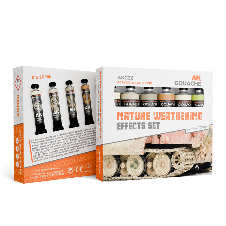 AK Interactive AKG26 Gouaches Nature Weathering Effects Set - A-Z Toy Hobby
