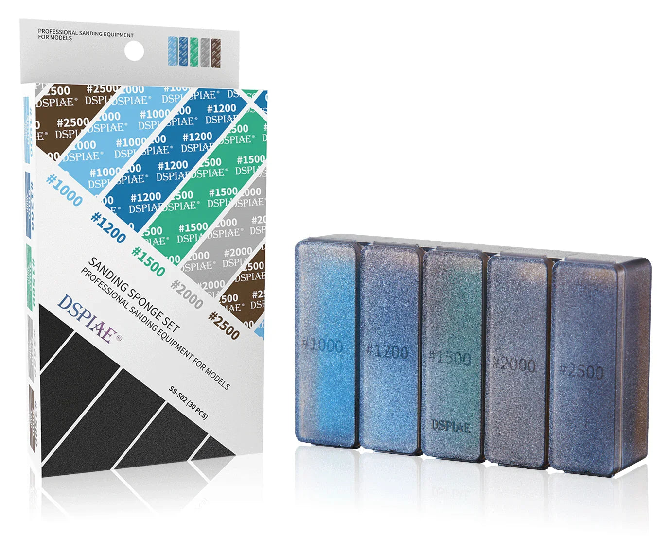 DSPIAE Sanding Sponge Set (1000, 1200, 1500, 2000, 2500) (30pcs) SS-S02 ...