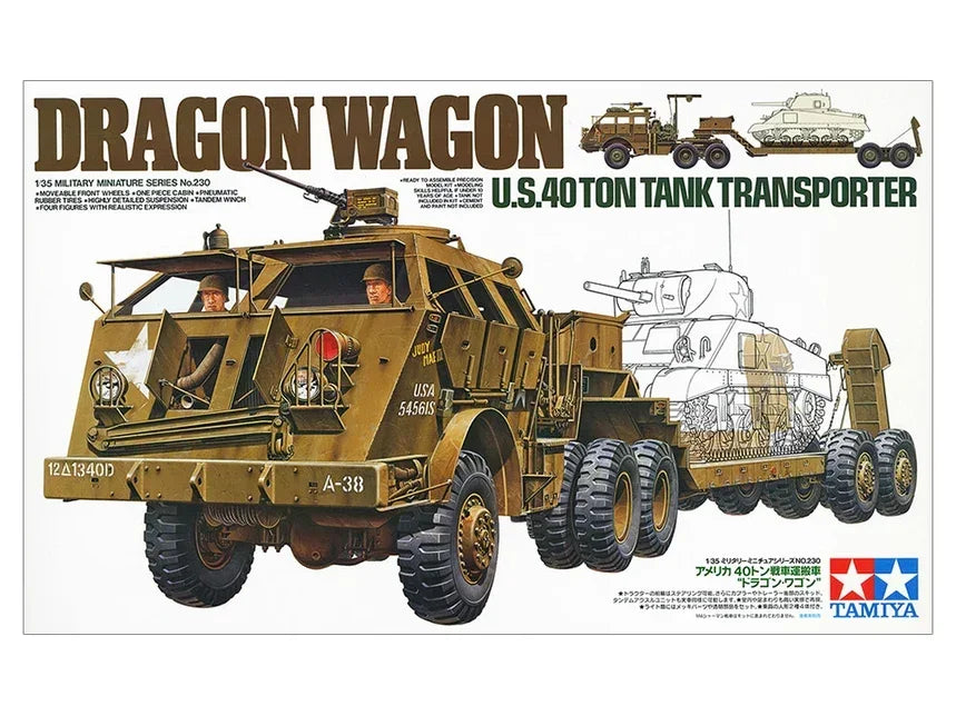 Tamiya 35230 U.S. 40 Ton Tank Transporter "Dragon Wagon" 1/35 Model Kit ...