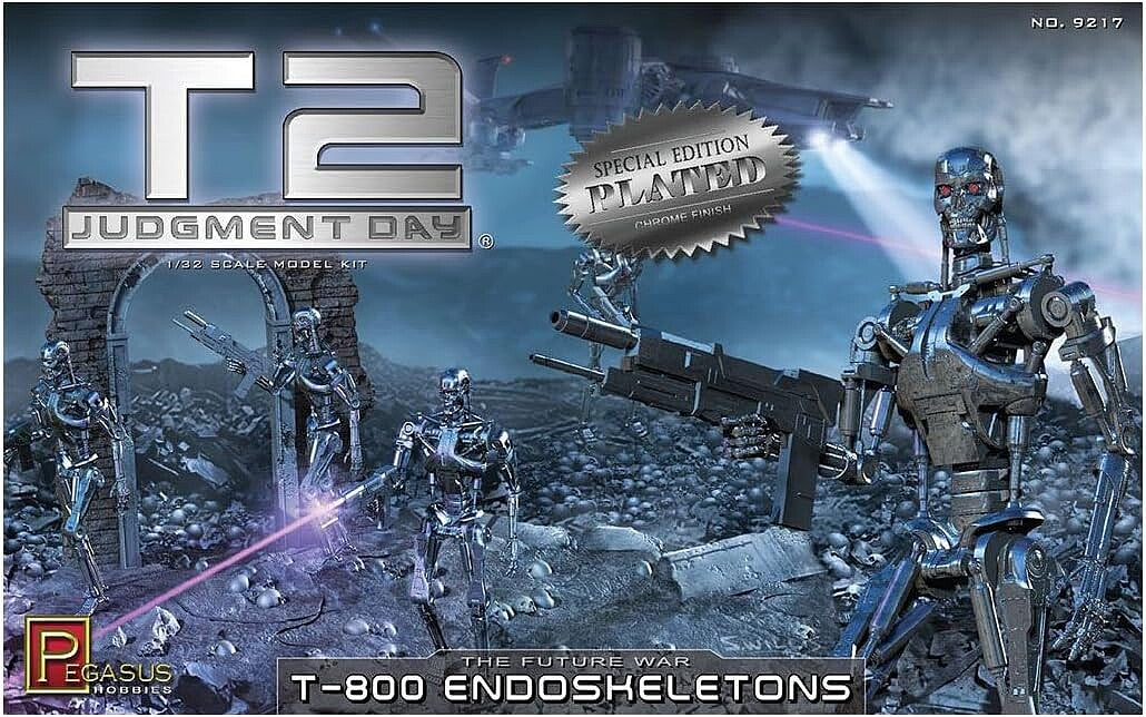 Pegasus Terminator 2 T800 Endoskeletons (Chrome Plated) 1/32 Model Kit ...